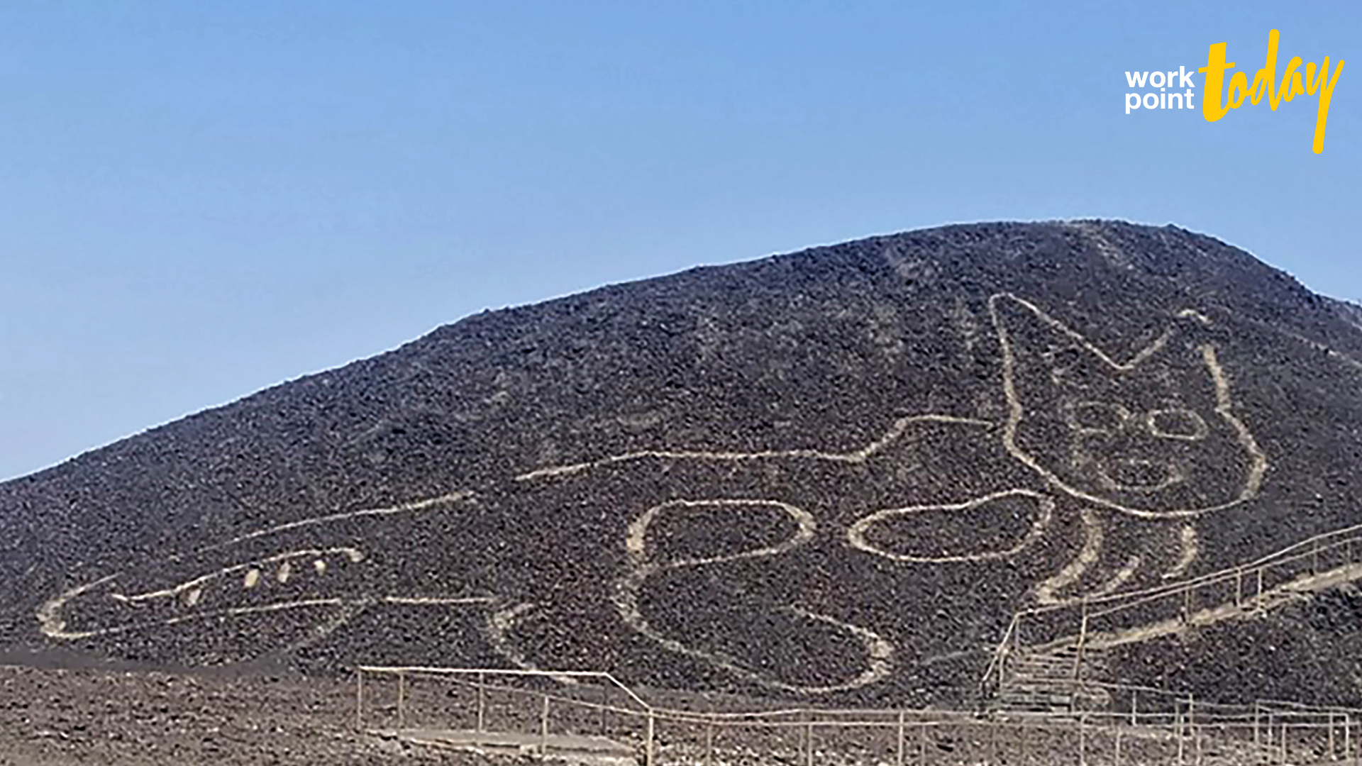 นักโบราณคดีพบ ลายเส้นรูปแมวอายุ 2,000 ปี บนภูเขาในเปรู