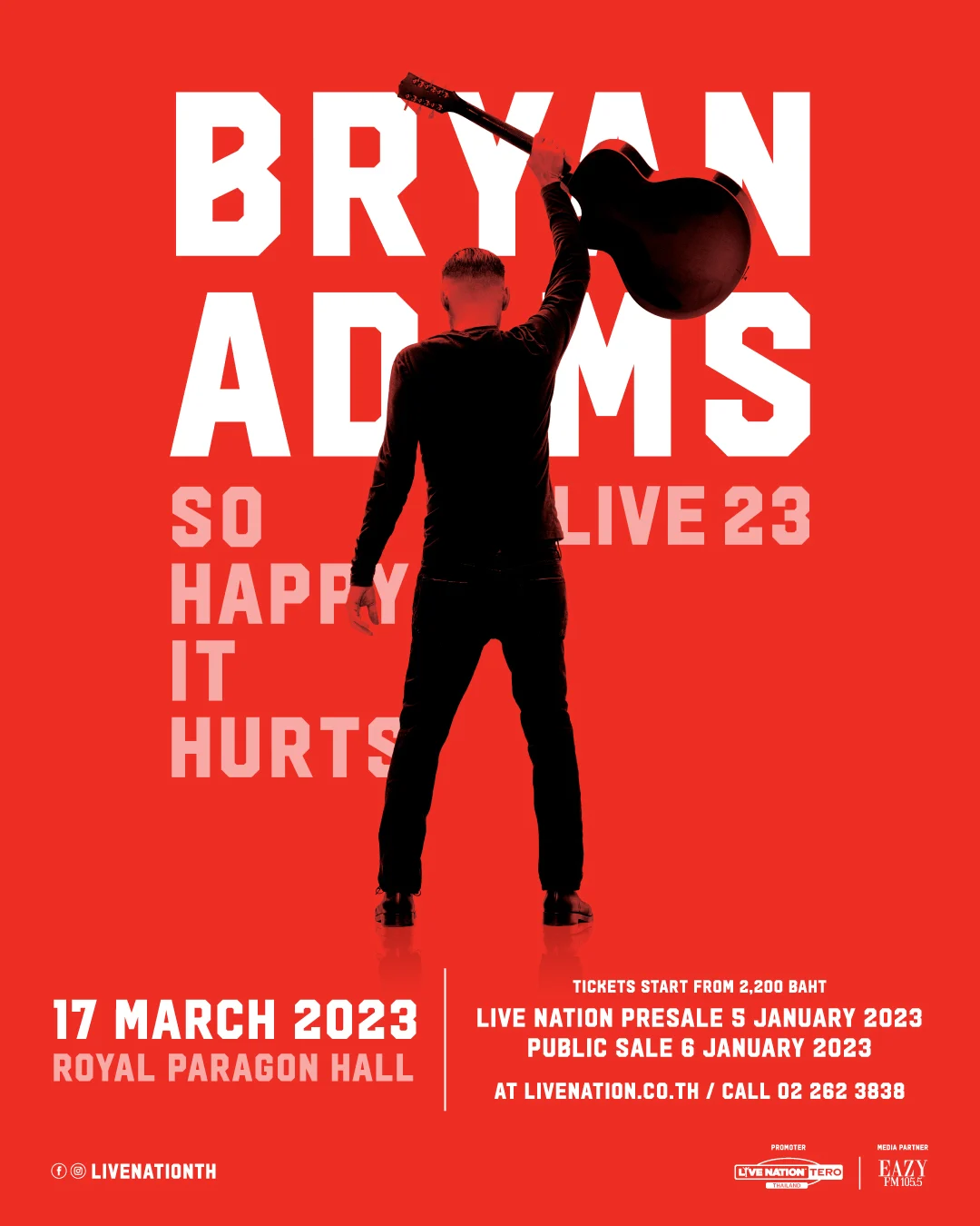 ‘BRYAN ADAMS’ เตรียมทัวร์ไทยครั้งที่ 4 ปักหมุด 17 มี.ค.66